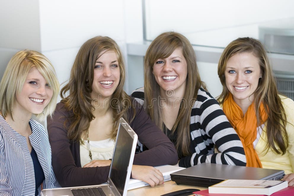 College Students stock photo. Image of brunette, freshman - 10508156