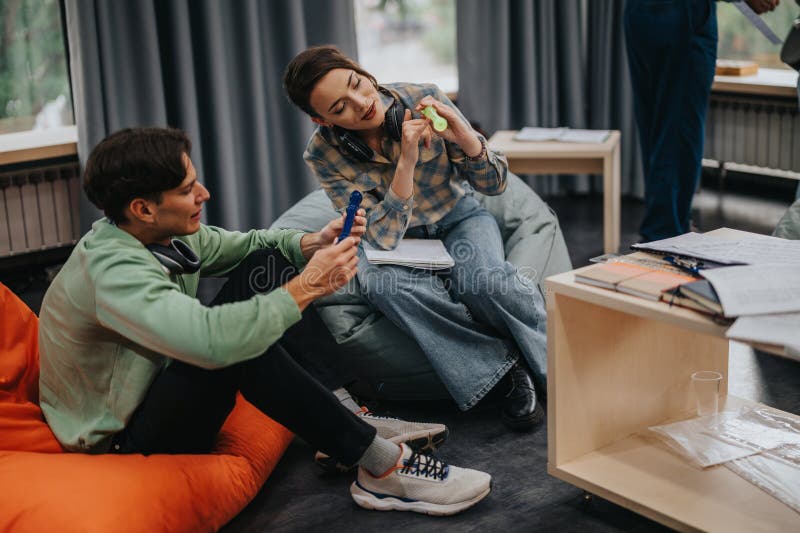 College Students Attending Engaging Music Class Interaction Stock Photo ...