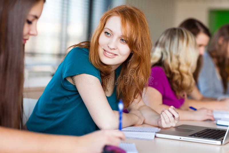 College Students in Classroom during Class Stock Image - Image of ...