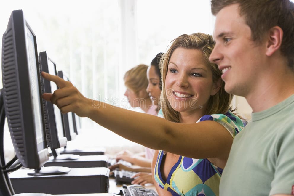 College Students in a Computer Lab Stock Image - Image of african ...