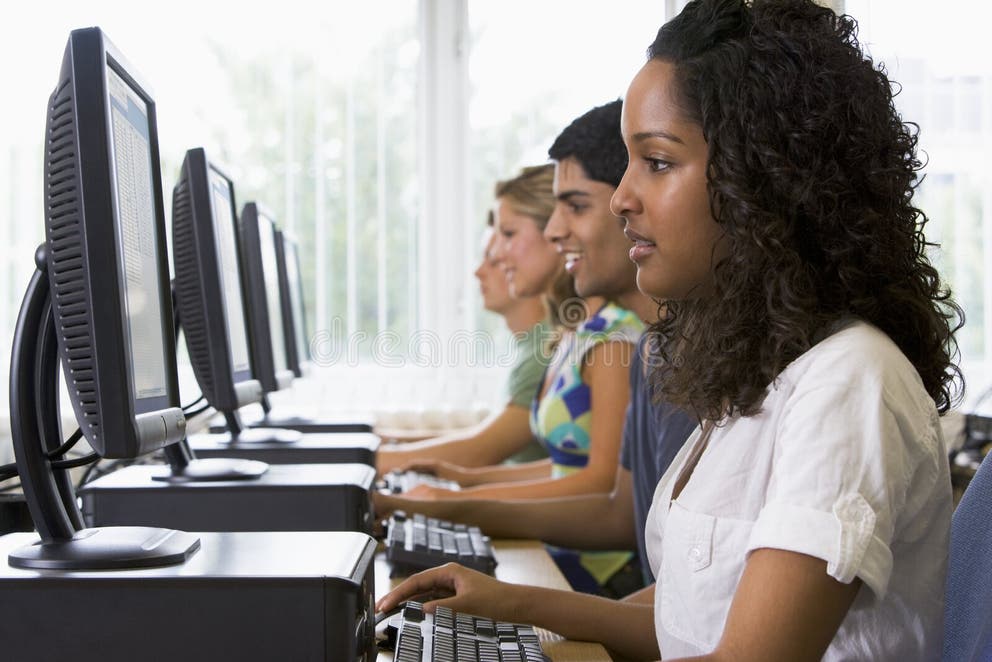College Students in a Computer Lab Stock Photo - Image of pakistani ...