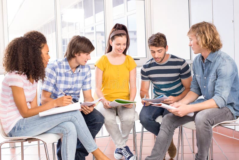 College Students Doing Homework Stock Photo - Image of chair, knowledge ...