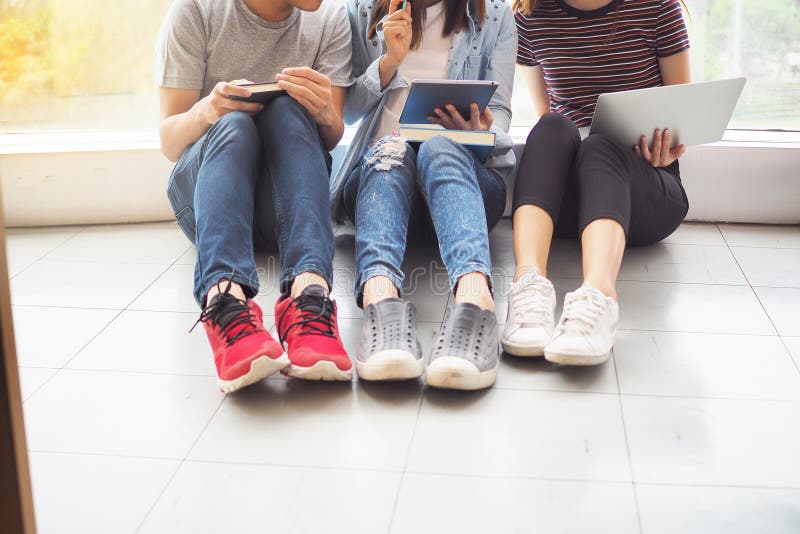 College Students Have Conversations within the University Building ...