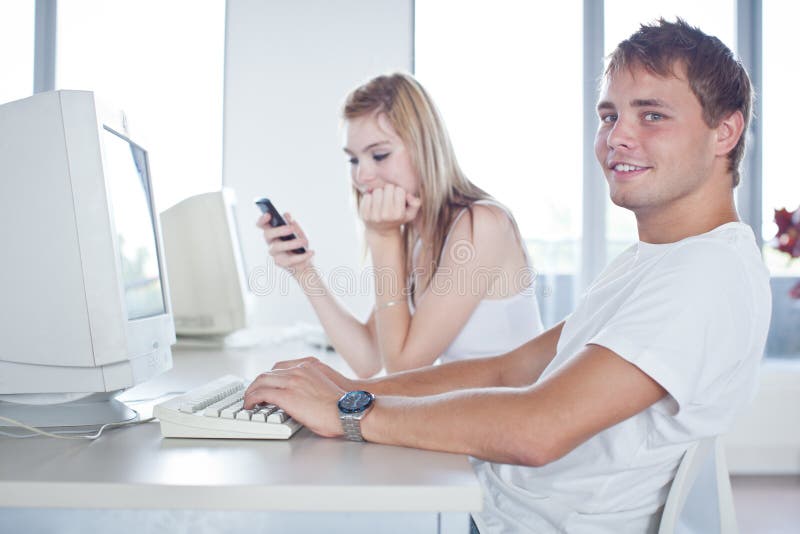 College Students Having Fun Studying Together Stock Image - Image of ...