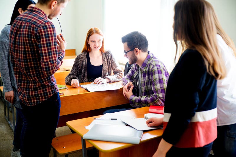 College Students on a Lecture Stock Image - Image of computer, college ...
