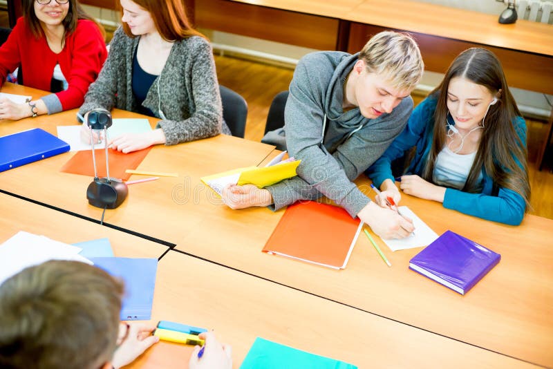 College Students on a Lesson Stock Photo - Image of school, studying ...