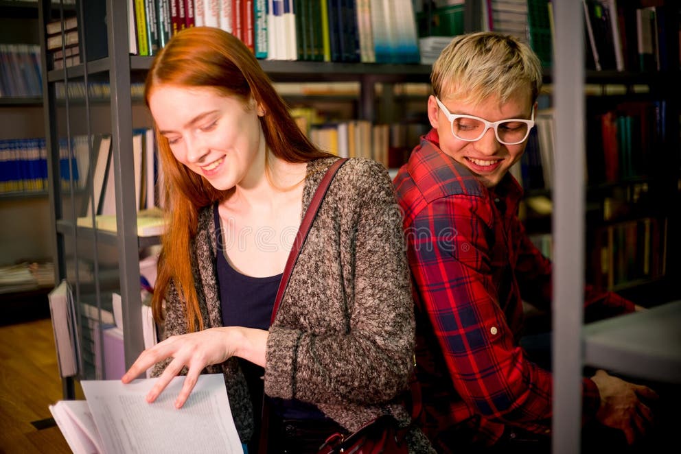 College Students in Library Stock Image - Image of study, student: 91385221