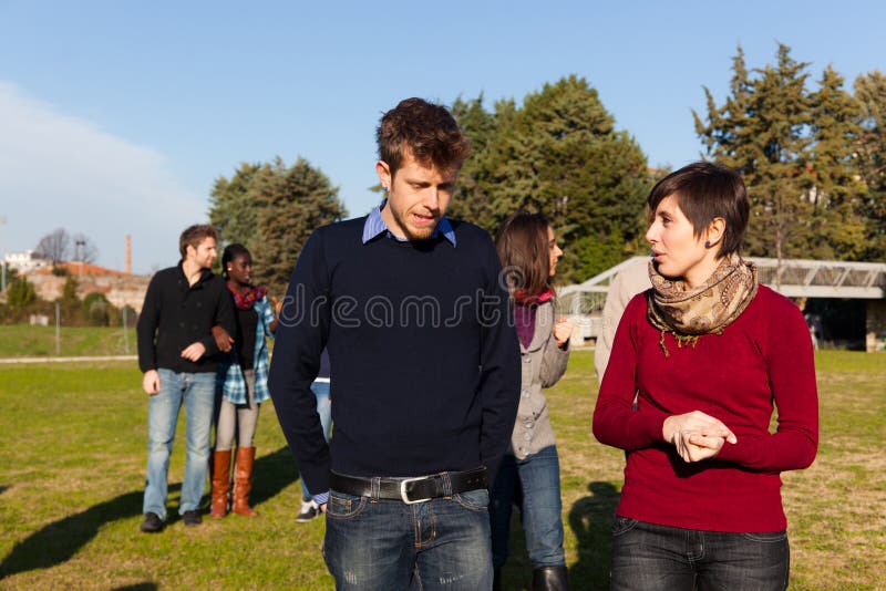 College Students on Relax stock photo. Image of multiethnic - 18780754
