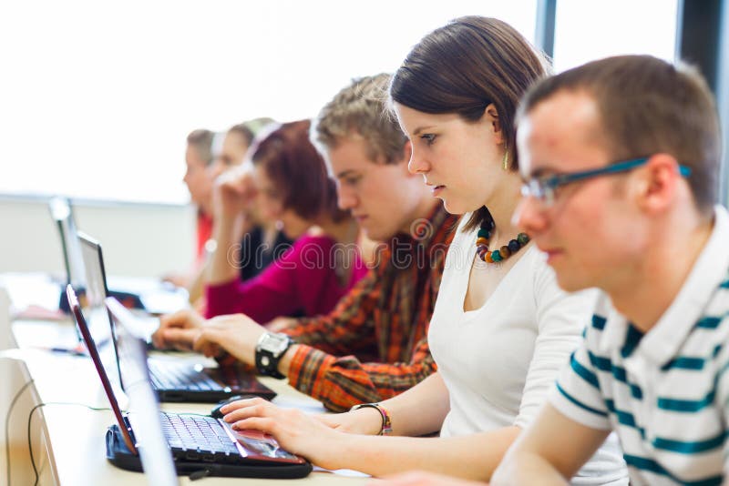 Teenage Students in it Class Using Computers Stock Photo - Image of ...