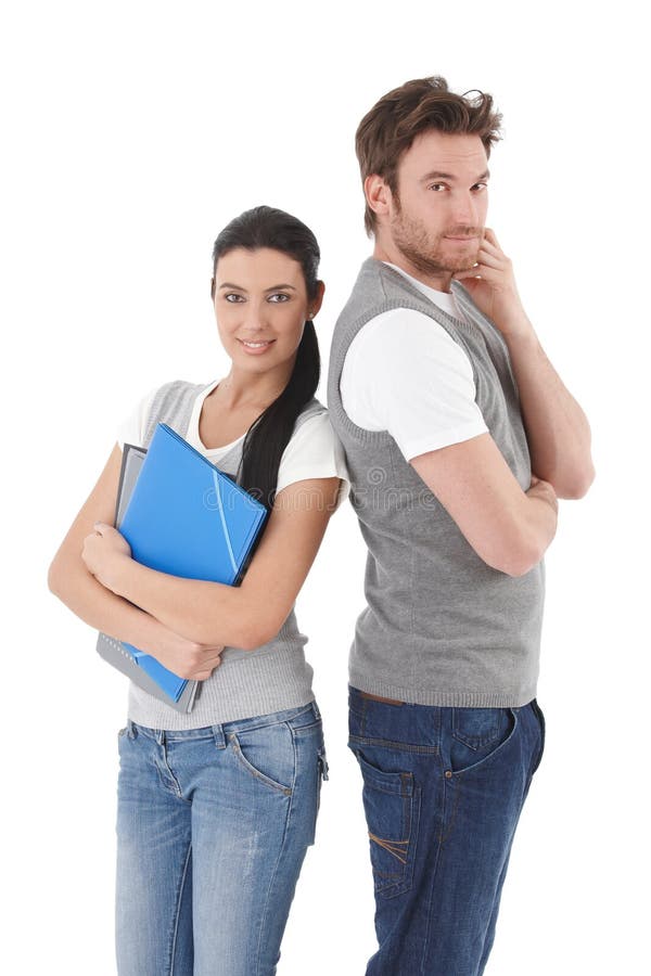 College Students Standing with Back To Each Other Stock Photo - Image ...