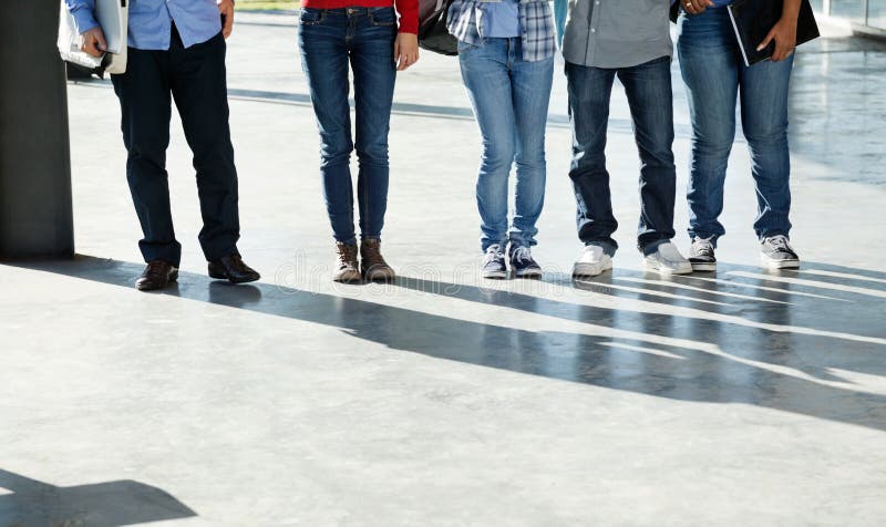 College Students Standing in a Row on University Stock Image - Image of ...