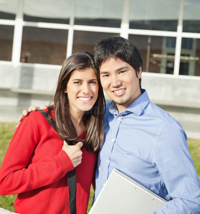College Students Standing Together on Campus Stock Photo - Image of ...