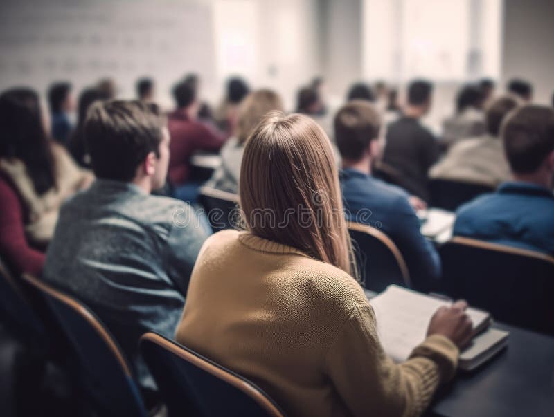 College Students Study and Learn in Classroom Stock Illustration ...