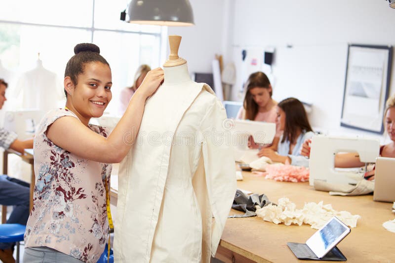 College Students Studying Fashion and Design Stock Photo - Image of ...