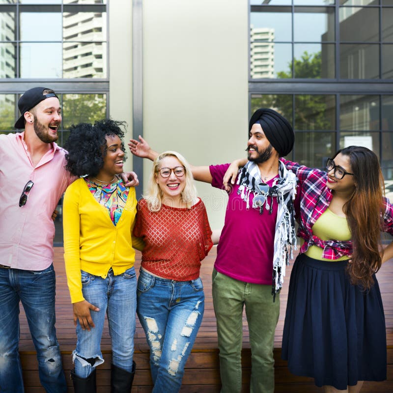 College Students Teamwork Happiness Smiling Concept Stock Image - Image ...