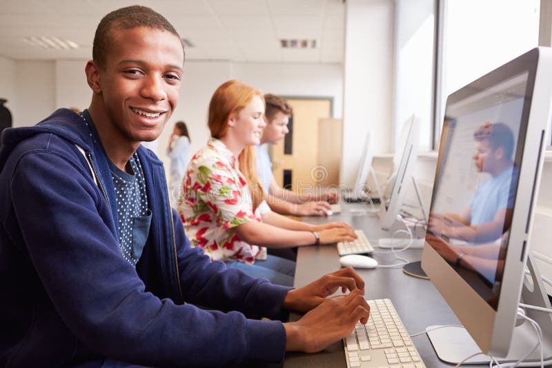 College Students Using Computers Media Studies Course Stock Photos ...