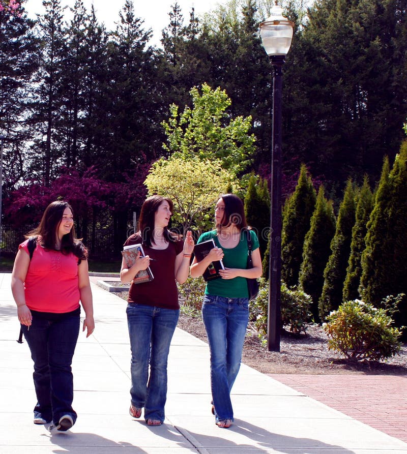 College Students Walking To School Stock Photo - Image of together ...