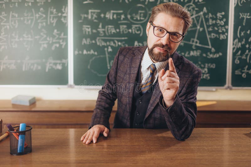 A College Teacher Holding a Trigonometry Lecture Stock Image - Image of ...