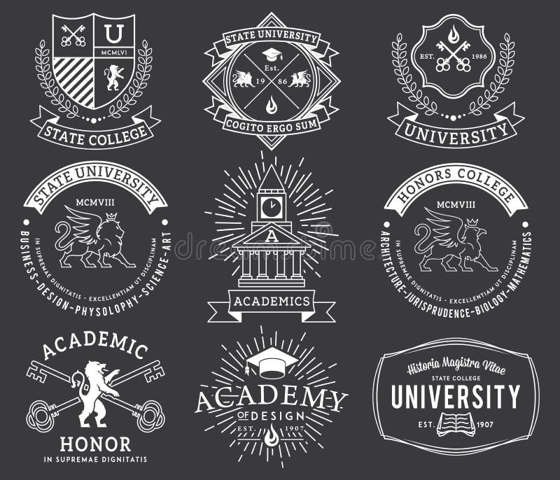 University and College Crests Stock Vector - Illustration of border ...