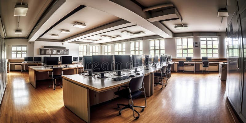 College or University Classroom Interior Stock Illustration ...