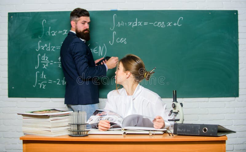 College University Education. High School. Solving Task. Man Writing on ...