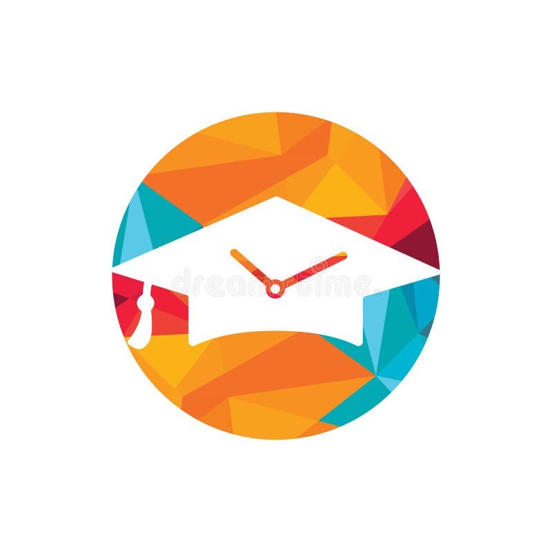 Study Time Vector Logo Design. Graduation Hat with Clock Icon Design ...