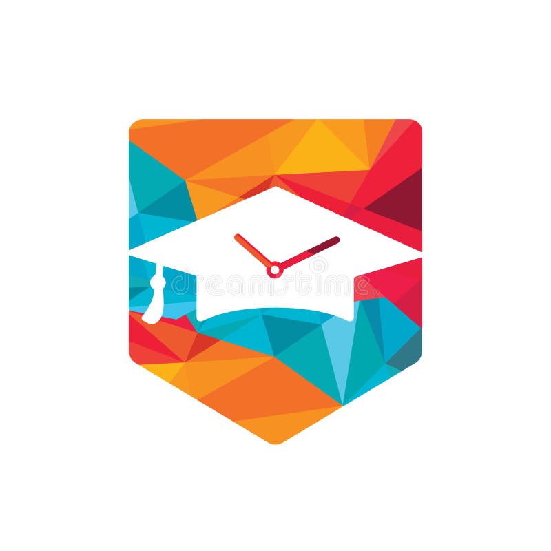 Study Time Vector Logo Design. Graduation Hat with Clock Icon Design ...