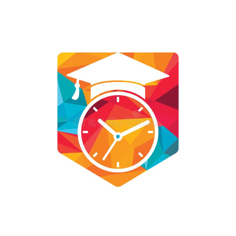 Study Time Vector Logo Design. Graduation Hat with Clock Icon Design ...
