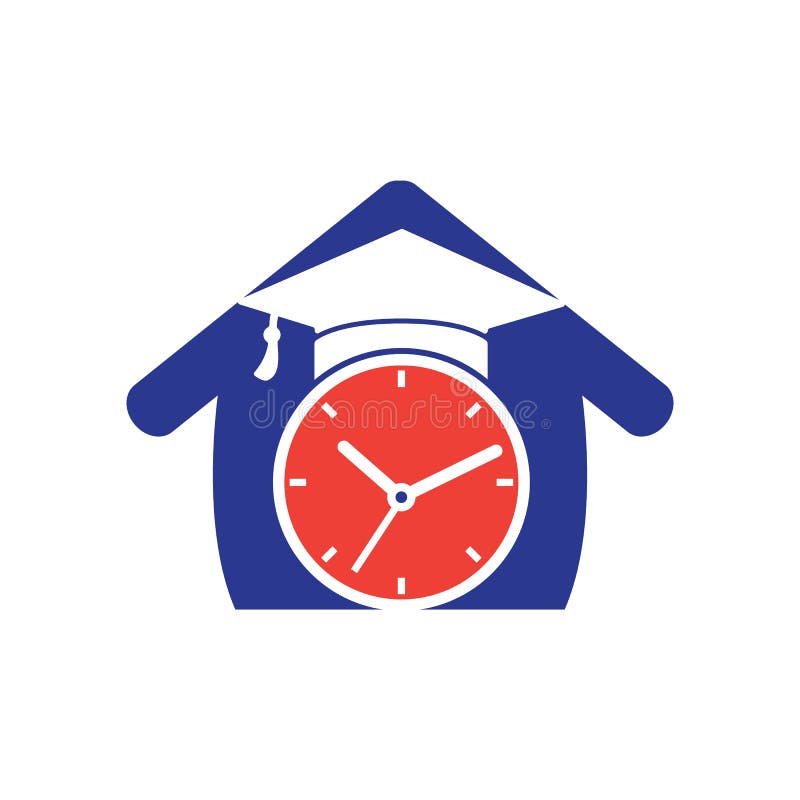 Study Time Vector Logo Design. Graduation Hat with Clock Icon Design ...