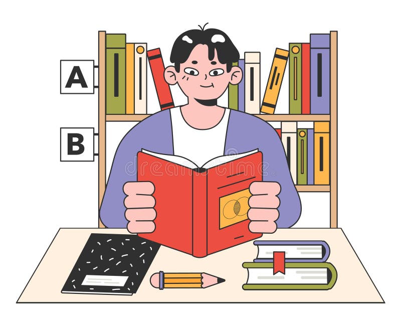 College University Library. Self Study Place Stock Vector ...