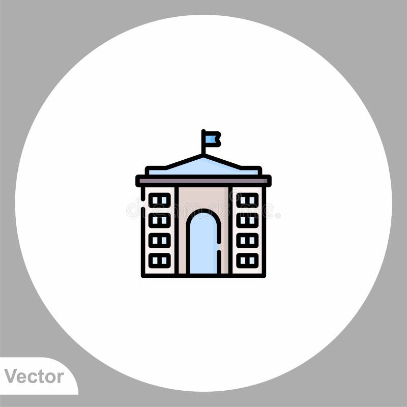 College Vector Icon Sign Symbol Stock Vector - Illustration of computer ...