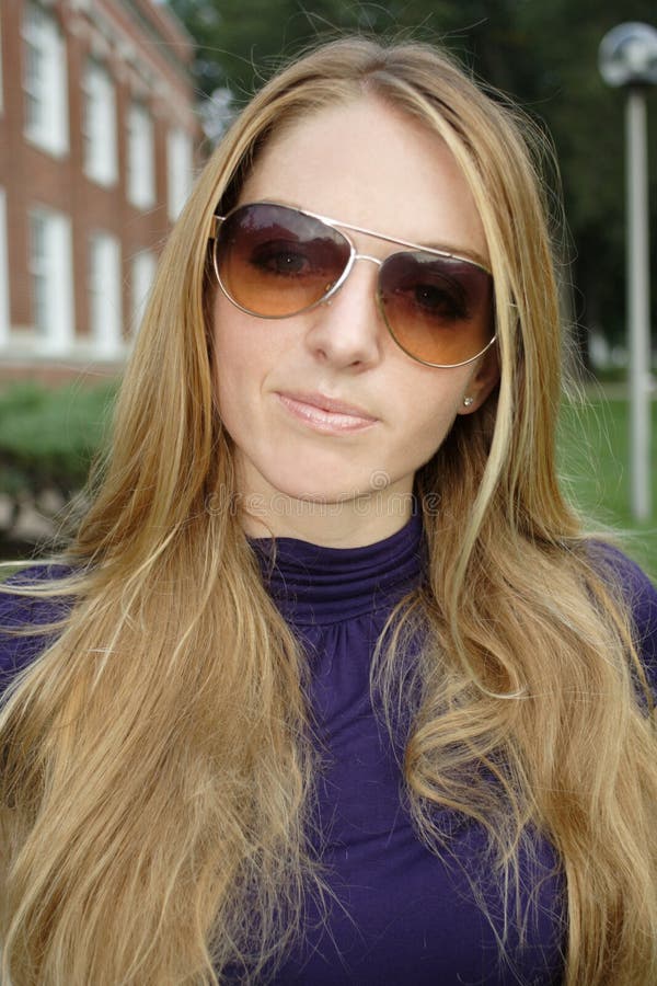 Beautiful Woman College Student with Long Hair Stock Image - Image of ...