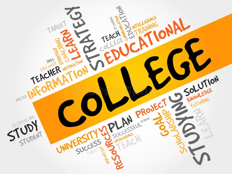 College Word Cloud Concept on a Blackboard Stock Illustration ...