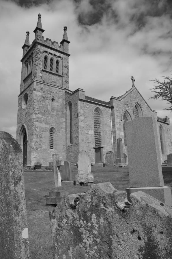 Collessie Church and Graveyard Stock Image - Image of historic, rural ...