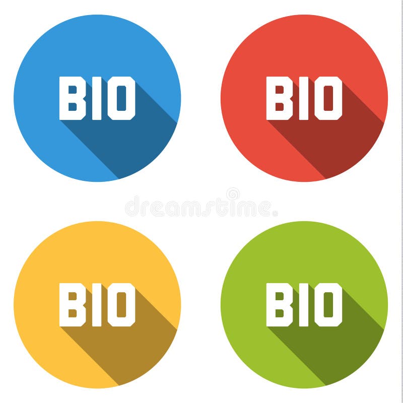 Colletion of 4 Isolated Colorful Icons for BIO Stock Vector ...