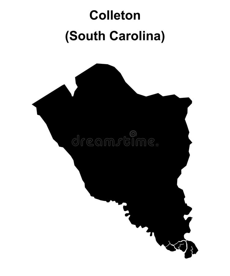 Colleton outline map stock vector. Illustration of area - 361756909