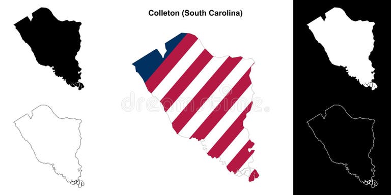 Colleton outline map stock vector. Illustration of county - 324132284