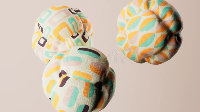 Colliding Cloth Balloon Balls 3d Render Video Stock Footage - Video of ...