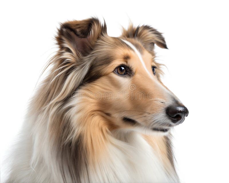Collie Dog Portrait Isolated on White Background. Collie Dog Headshot ...