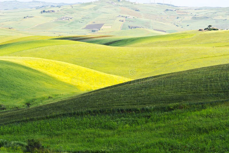 Colline della Sicilia immagine stock. Immagine di casa - 83482115