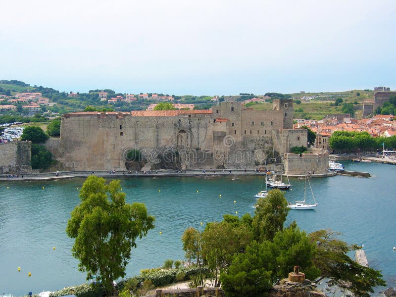 Collioure castle stock photo. Image of travel, vermilion - 21456924