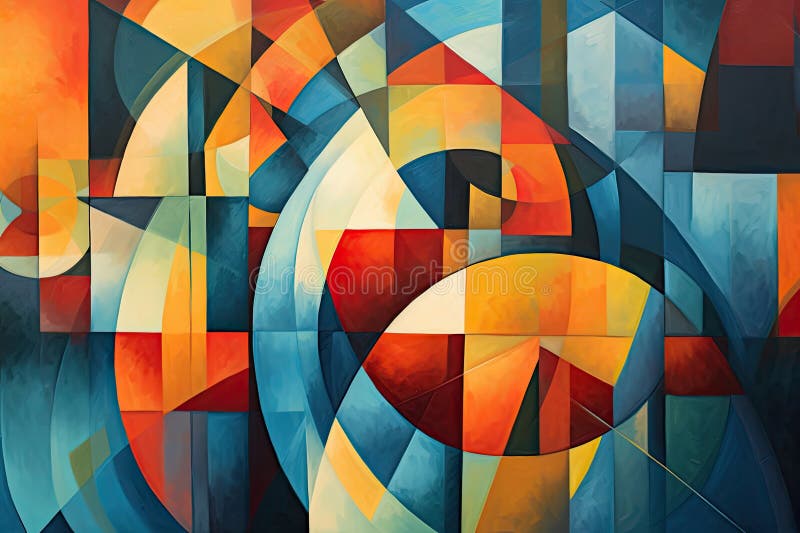 Collision of Abstract Geometric Shapes and Vibrant Colors, Creating a ... Collision of Abstract Geometric Shapes and Vibrant Colors, Creating a ...