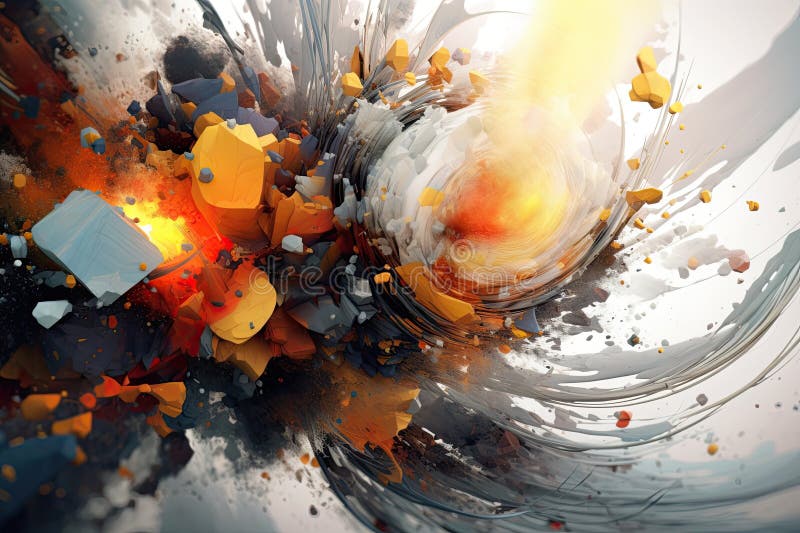 Collision of Abstract Textures and Digital Elements, Merging the ...