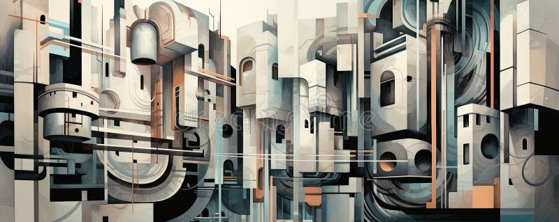 Collision of Architectural Elements and Abstract Shapes, Creating a ...