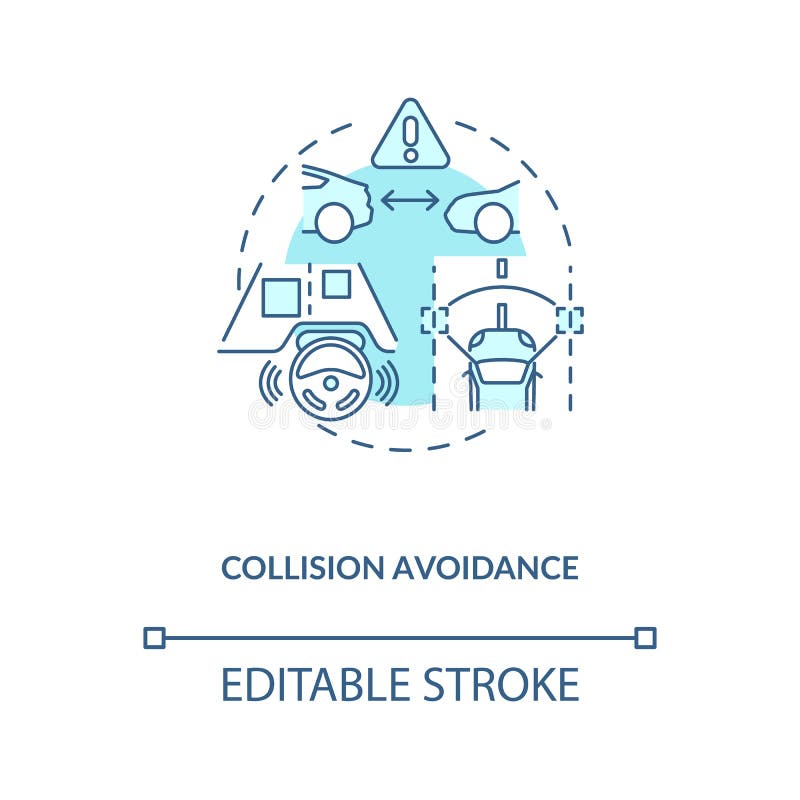 Collision Avoidance Concept Icon Stock Vector - Illustration of notion ...