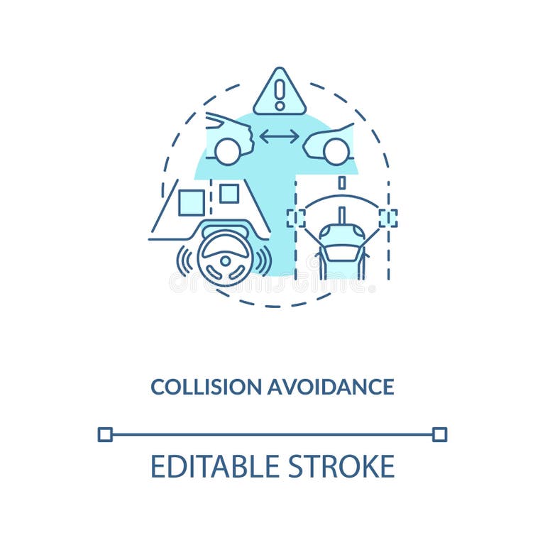 Collision Avoidance Concept Icon Stock Vector - Illustration of notion ...