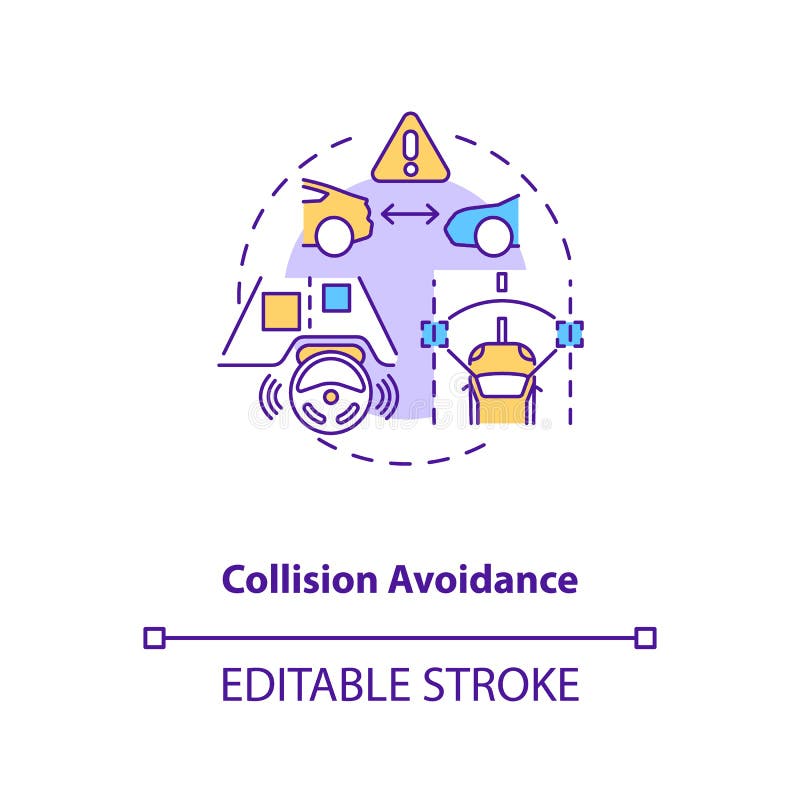 Collision Avoidance Concept Icon Stock Vector - Illustration of ...