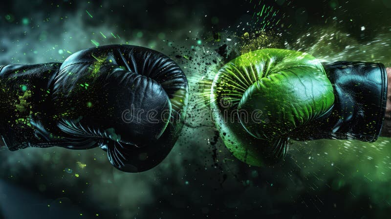 The Collision of Boxing Gloves. AI Generated Stock Photo - Image of ...