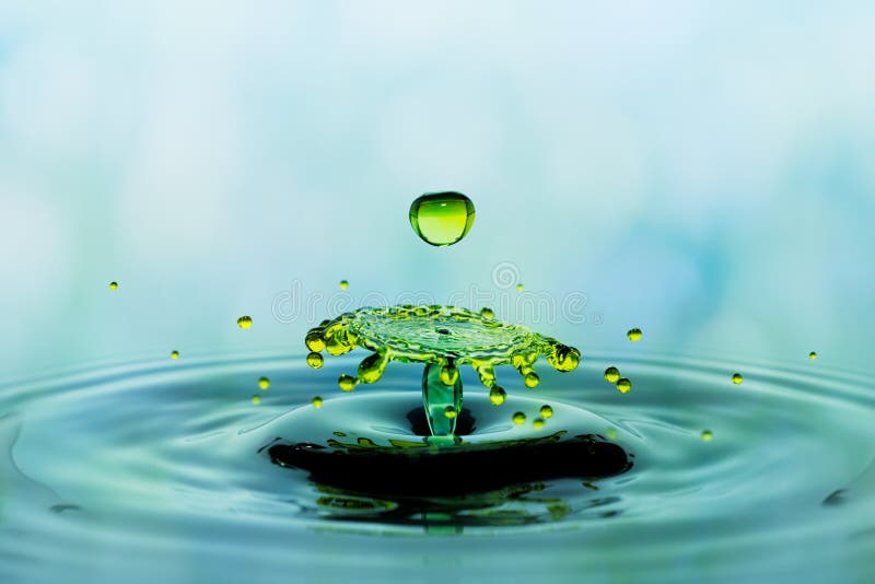 Collision Effect of Two Falling Water Drops - Splash Stock Photo ...