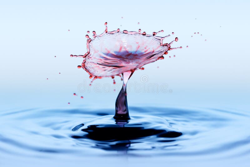 Collision Effect of Two Falling Water Drops - Splatter Stock Image ...
